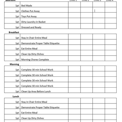 Daily Point System for Kids - Etsy
