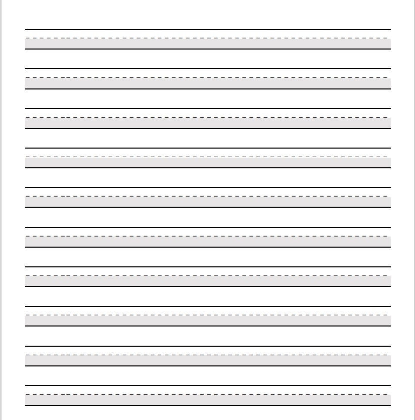 Lined Handwriting Paper 4 Different Kinds Microsoft PDF - Etsy