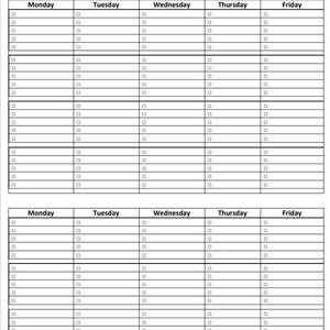 Task List, Check List, 5 Days a Week, 8 Weeks, Monthly, EDITABLE AND ...