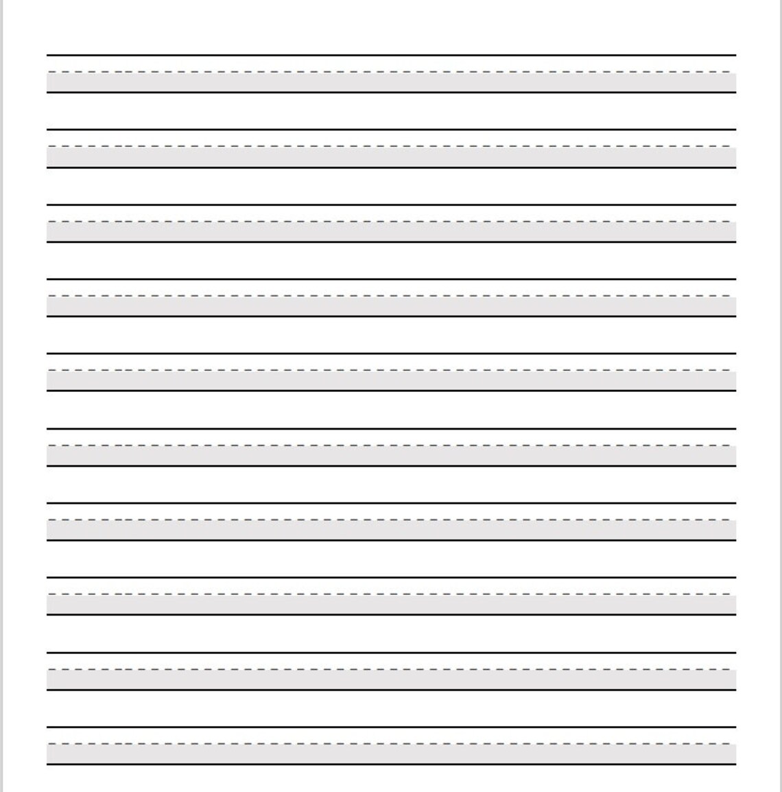 Practice Writing Paper Preschool Gradeschool Handwriting Penmanship ...