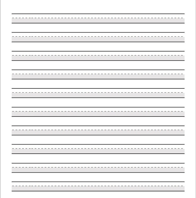 Practice Writing Paper Preschool Gradeschool Handwriting Penmanship ...