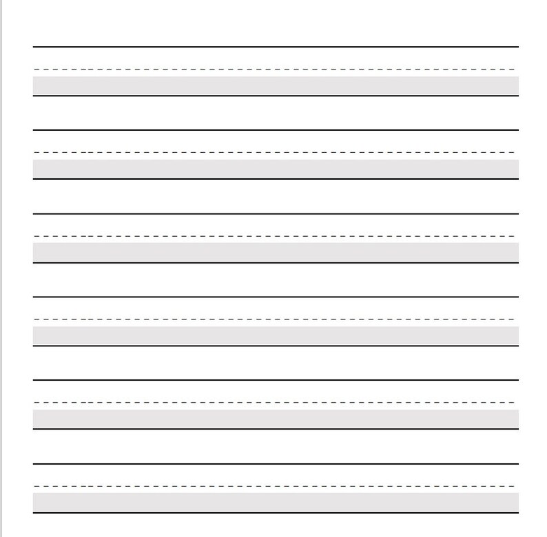 Lined Handwriting Paper 4 Different Kinds Microsoft PDF - Etsy