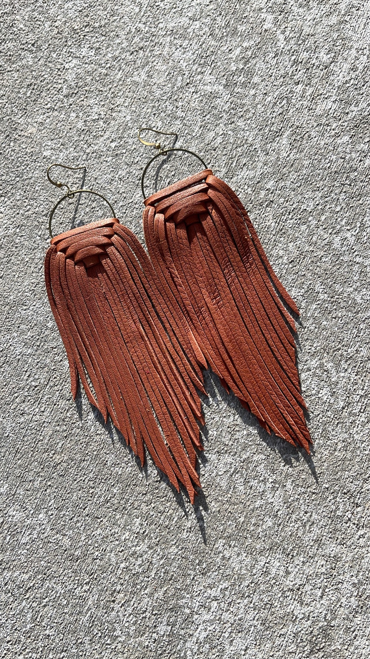 MESA Weaved Leather Fringe Earrings, Leather Earrings, Leather Fringe ...