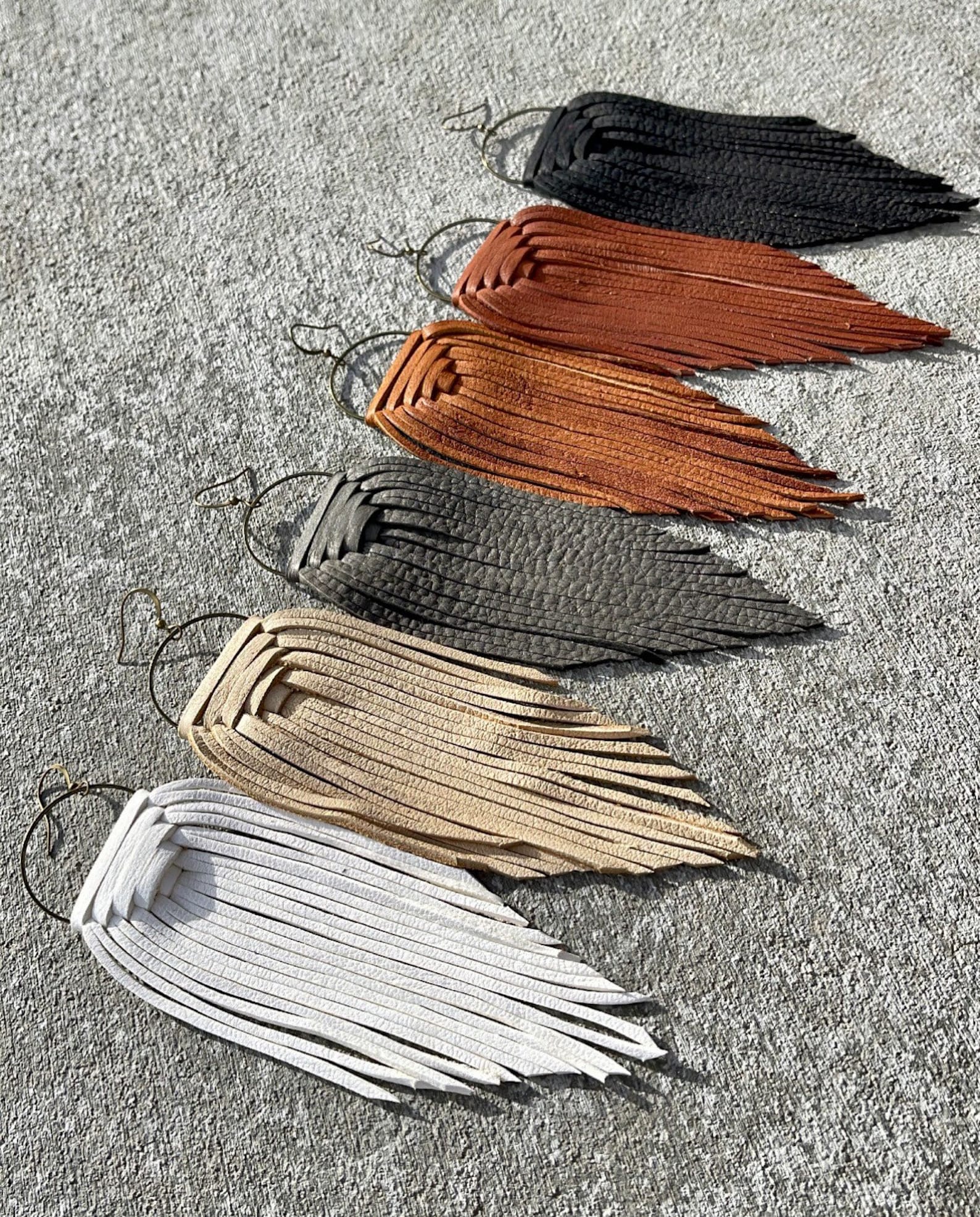 MESA Weaved Leather Fringe Earrings Leather Earrings Leather - Etsy