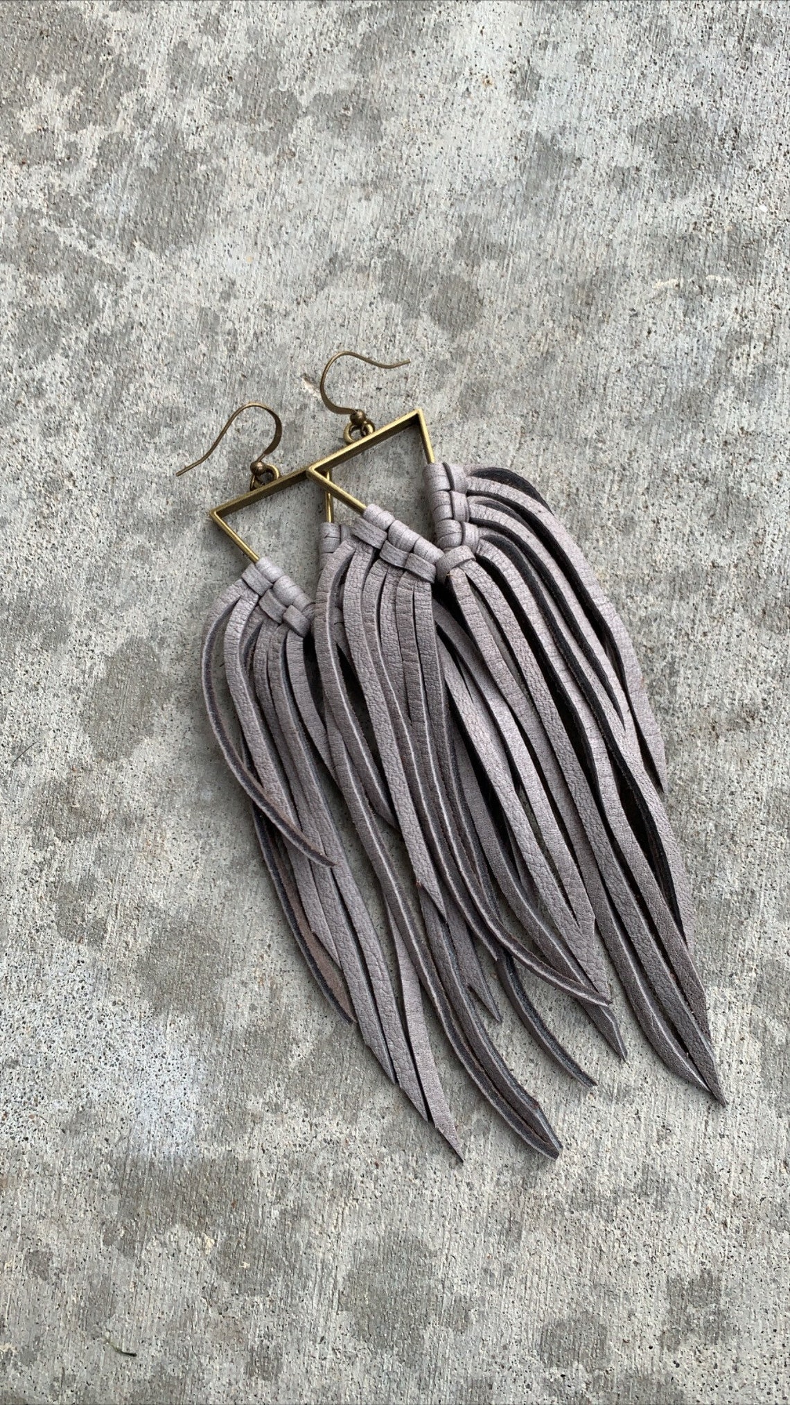 Yellowstone collection triangle fringe earrings deerskin | Etsy