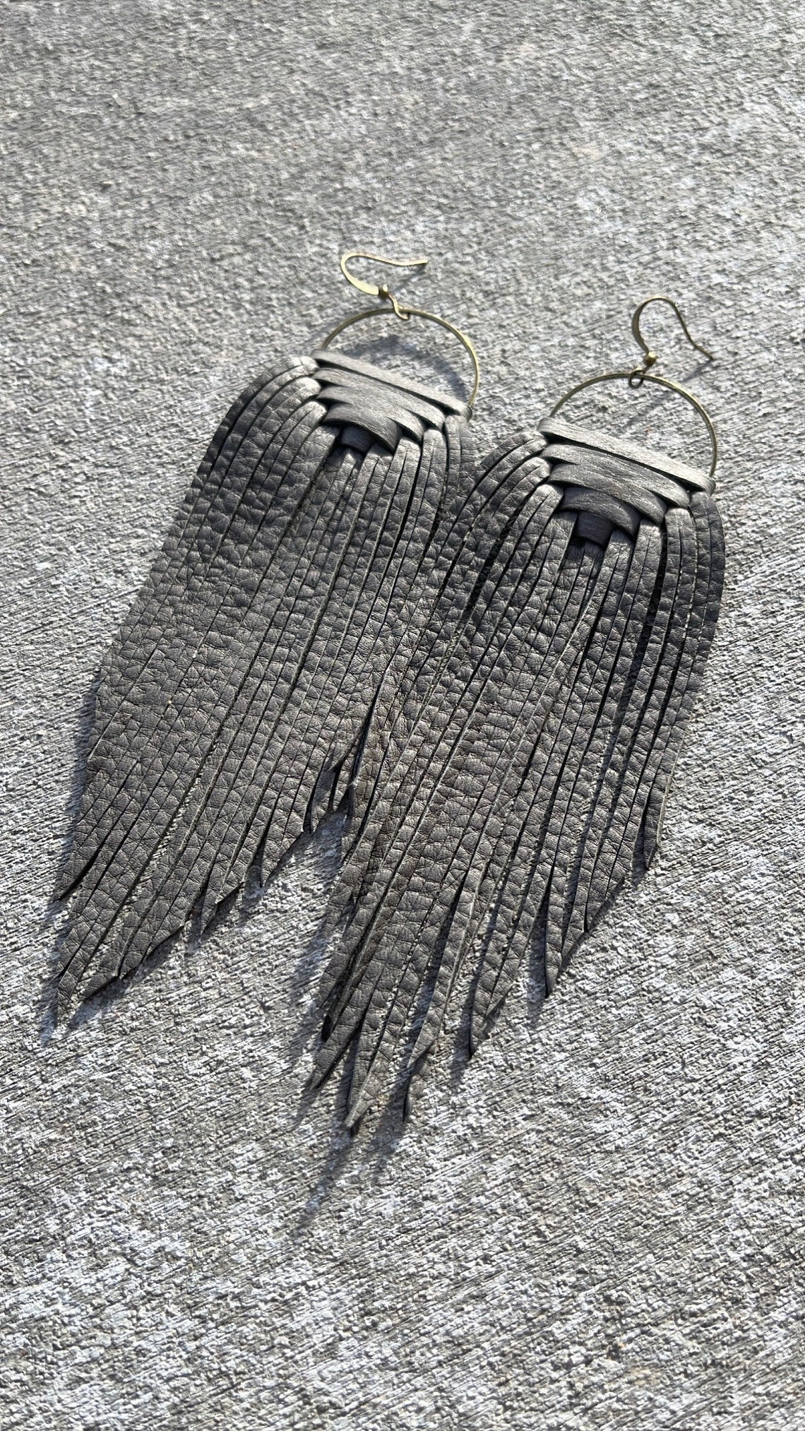 MESA Weaved Leather Fringe Earrings Leather Earrings Leather - Etsy