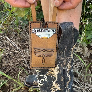 Leather Boot Wallet With Snap Strap Western Pull on Boot Accessory ...
