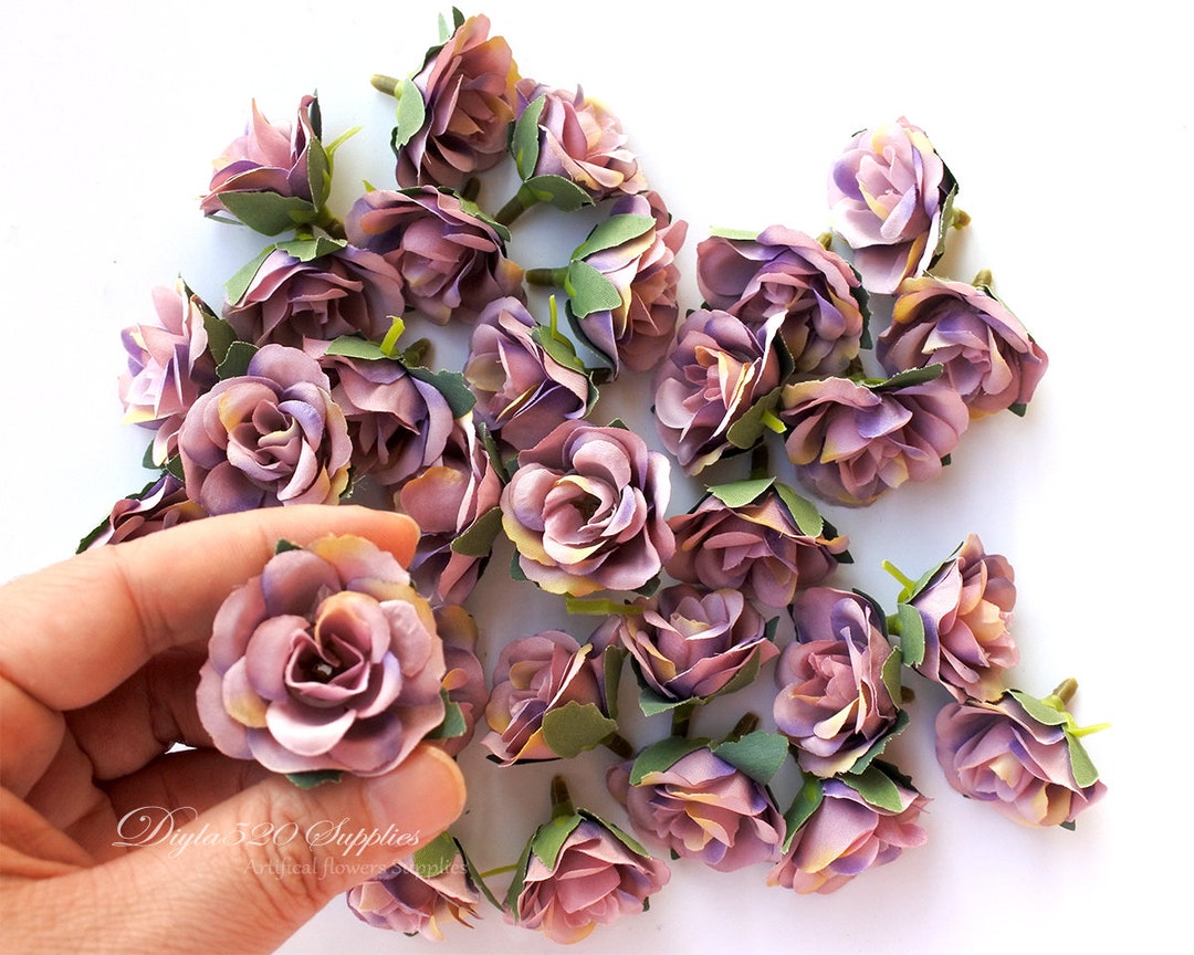 24pcs Light Purple Mini Roses , Silk Flowers,millinery, Flower Crown ...