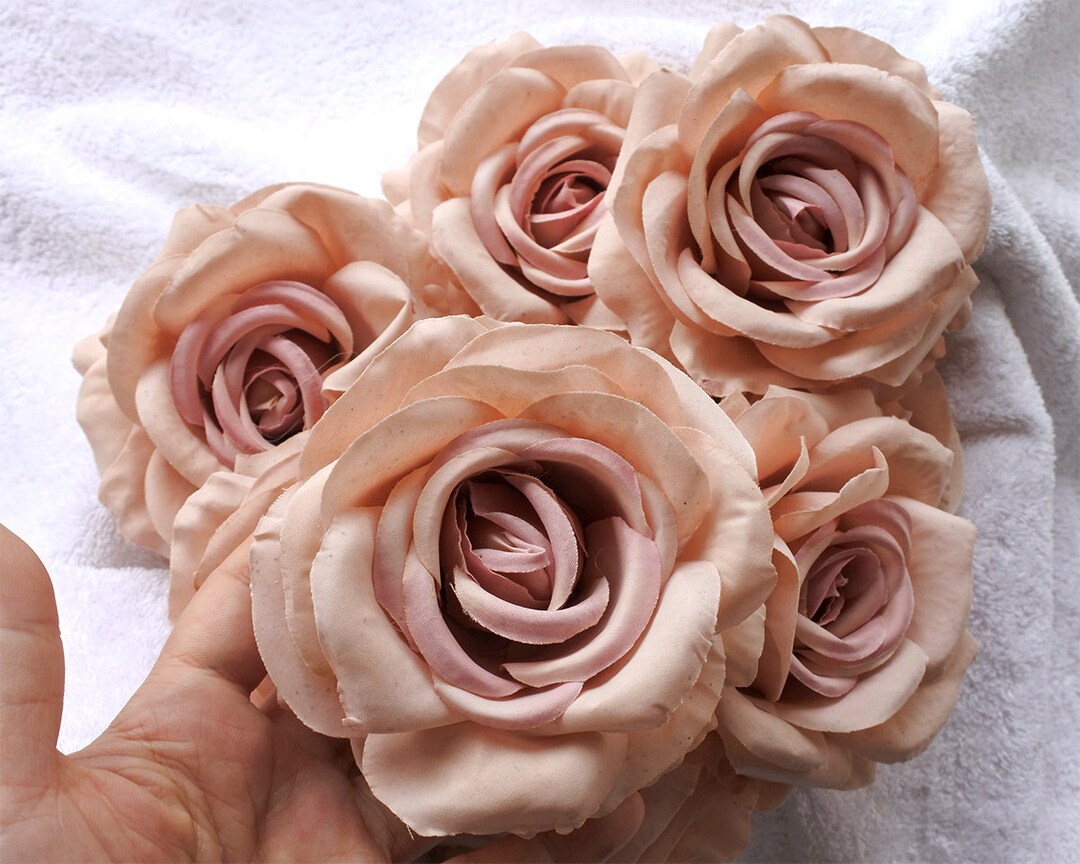 10-50pcs Artificial Flowers Dusty Rose Head for DIY Wedding Bouquets ...
