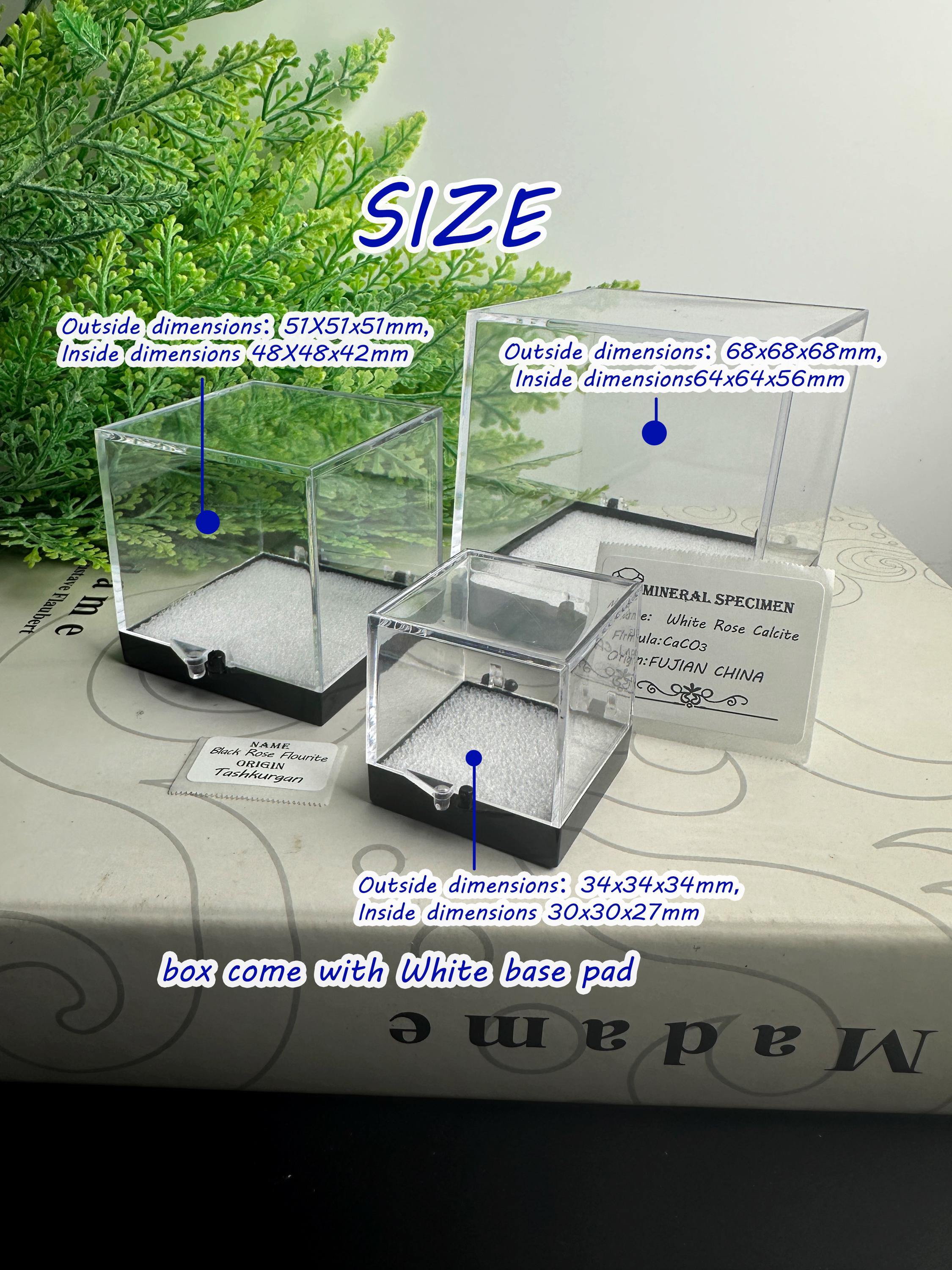 Set of 2 Perky Boxes Display Case With Foam for Crystals and Minerals ...