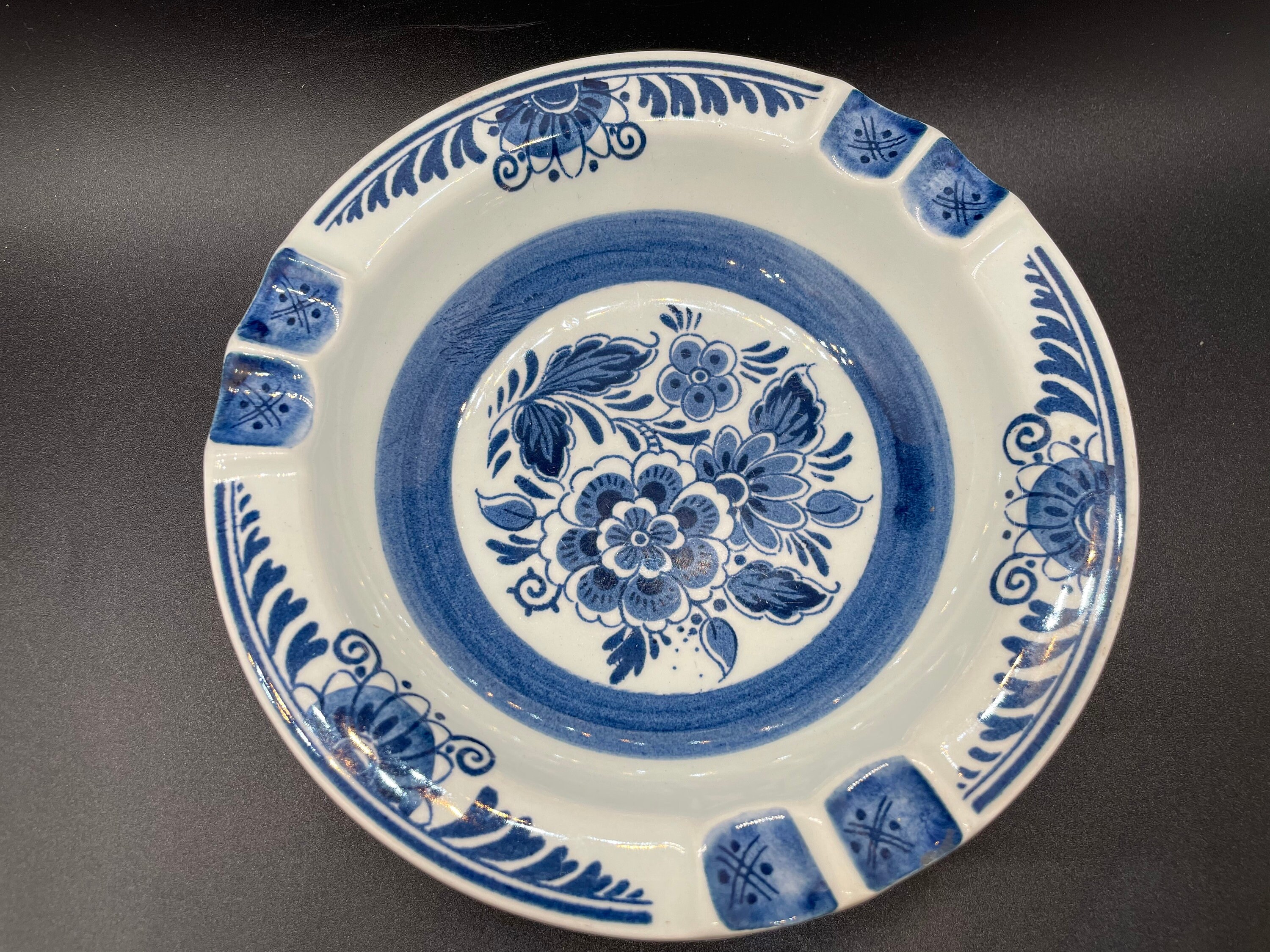 Delft Holland White and Blue Hand Painted Ashtray, Candy Dish, Bowl ...