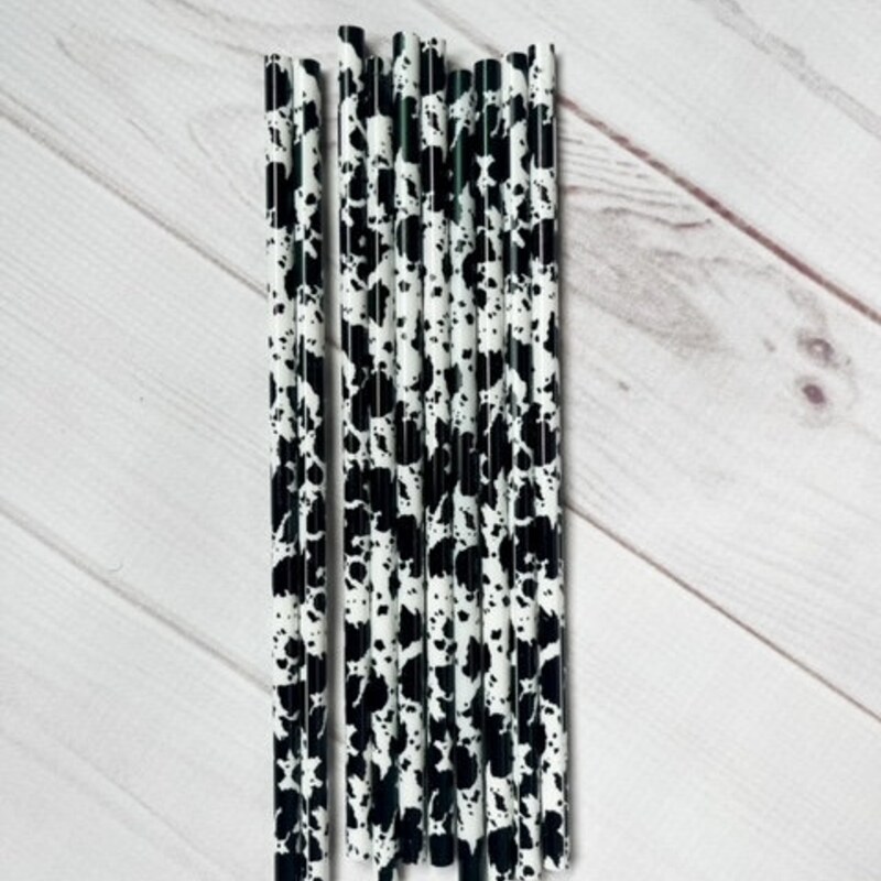 Cow Print Straws - Etsy