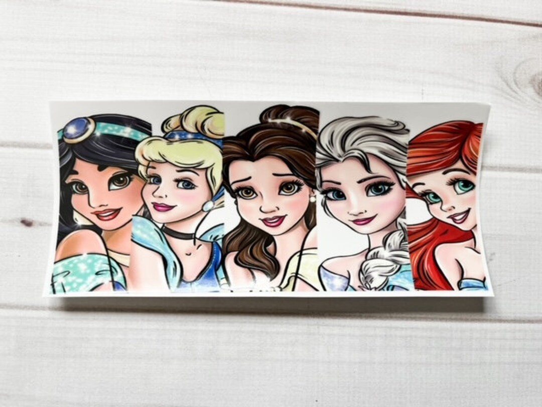 UV DTF Wrap 16 Oz. Size Disney Princess, Ready to Apply, Waterproof, No ...