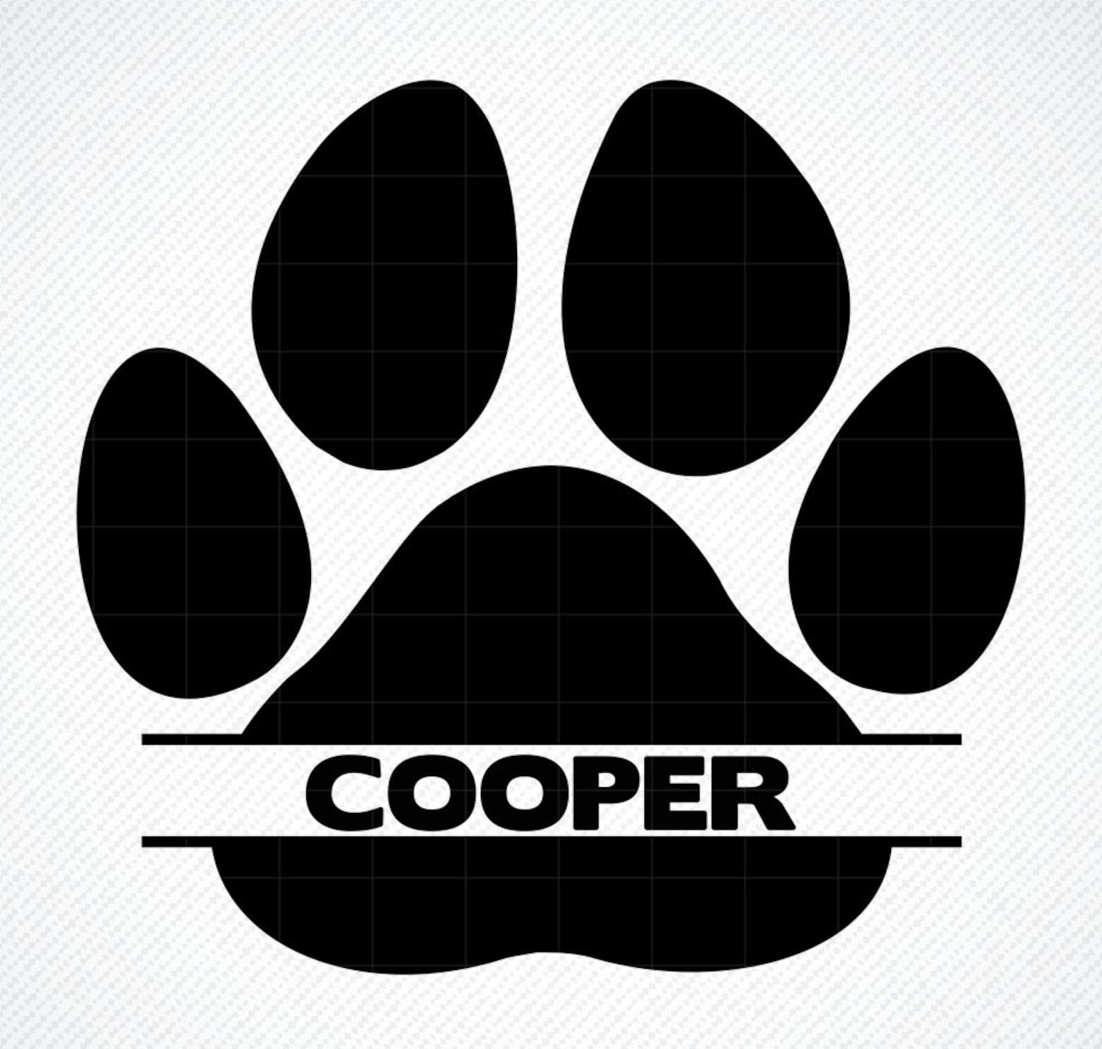 Paw Print Name SVG, Paw Print SVG Cut Files, Seperated Paw Print SVG ...