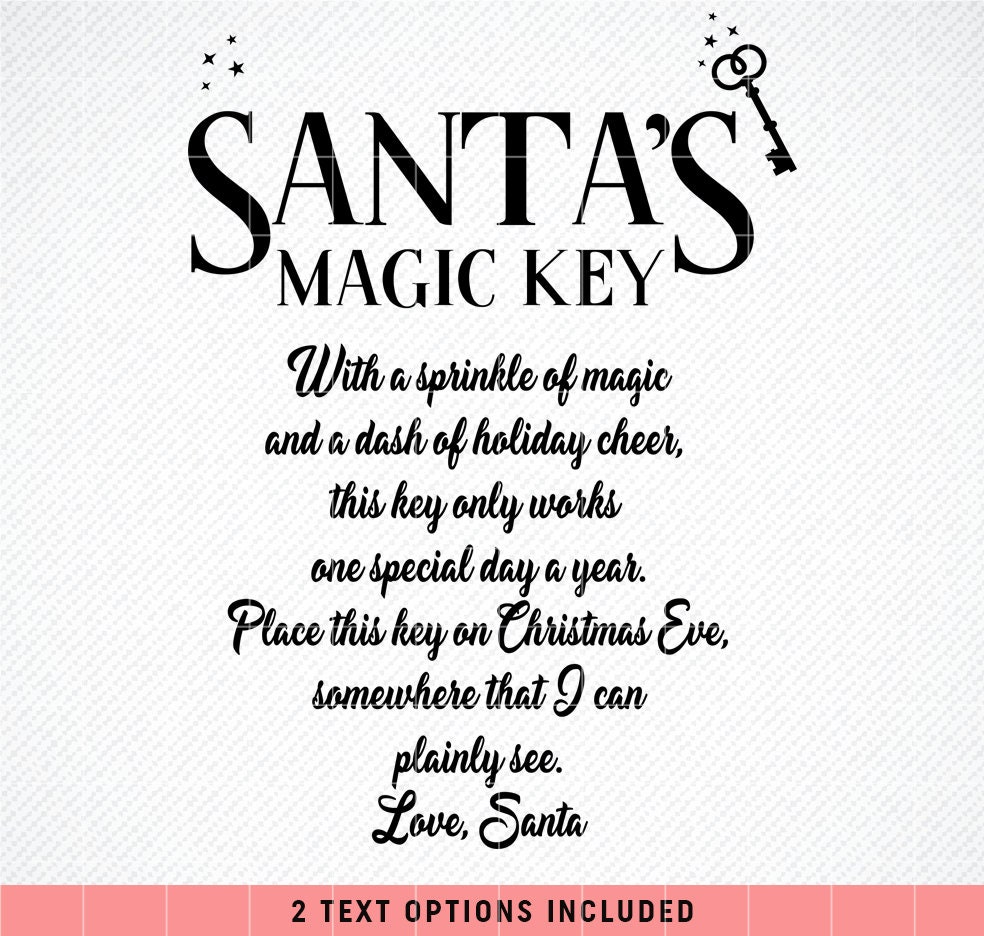 Santa's Magic Key SVG Christmas SVG Holiday SVG Png | Etsy