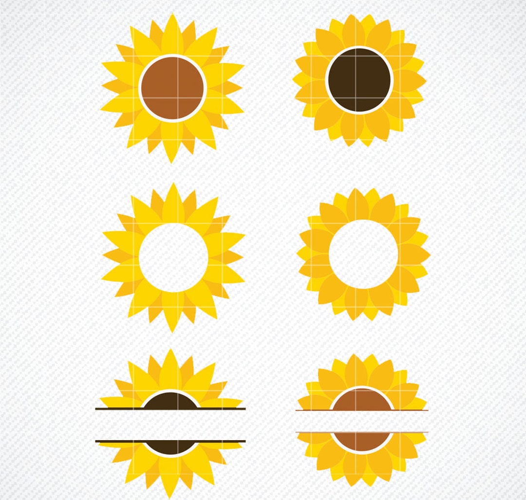 Sunflower Monogram SVG File, Sunflower Monogram Frame,sun Flower Svg ...