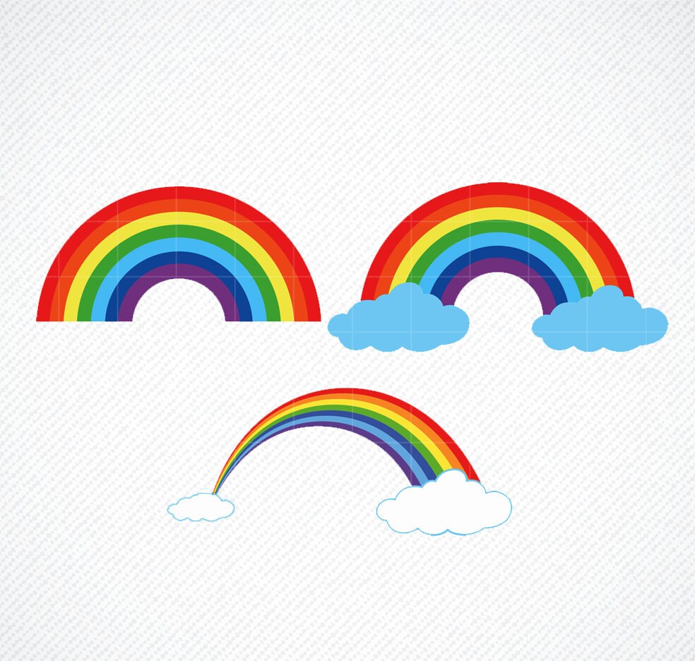 Rainbow svg Rainbow with clouds svg Rainbow cut file Magic | Etsy