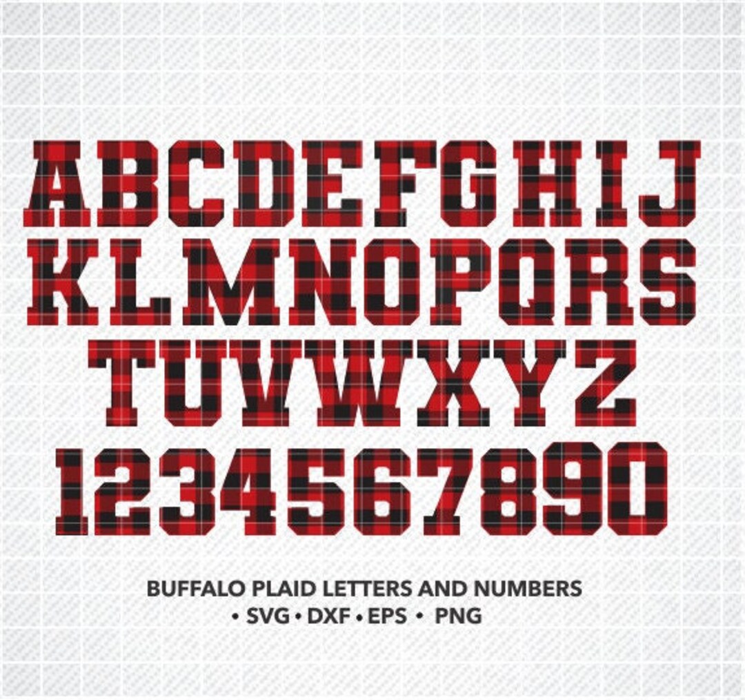 Buffalo Plaid SVG Alphabet Numbers Bundle SVG, Christmas Alphabet SVG ...