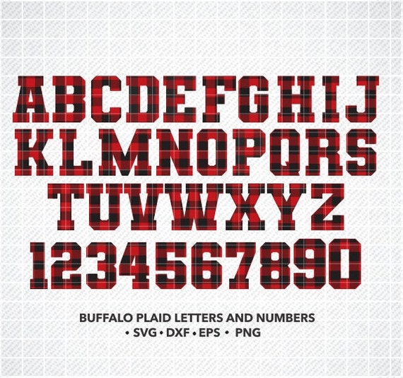 Buffalo Plaid SVG Alphabet Numbers Bundle SVG Christmas - Etsy