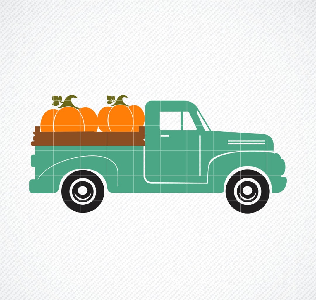Fall Truck Svg,pumpkin Truck Svg,silhouette, Cricut, Clipart,vintag ...