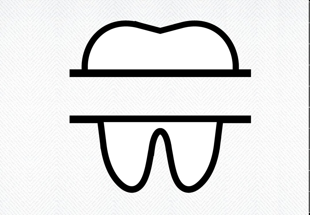Tooth Split Monogram, Tooth Monogram Svg, Digital Download, Svg, Png ...