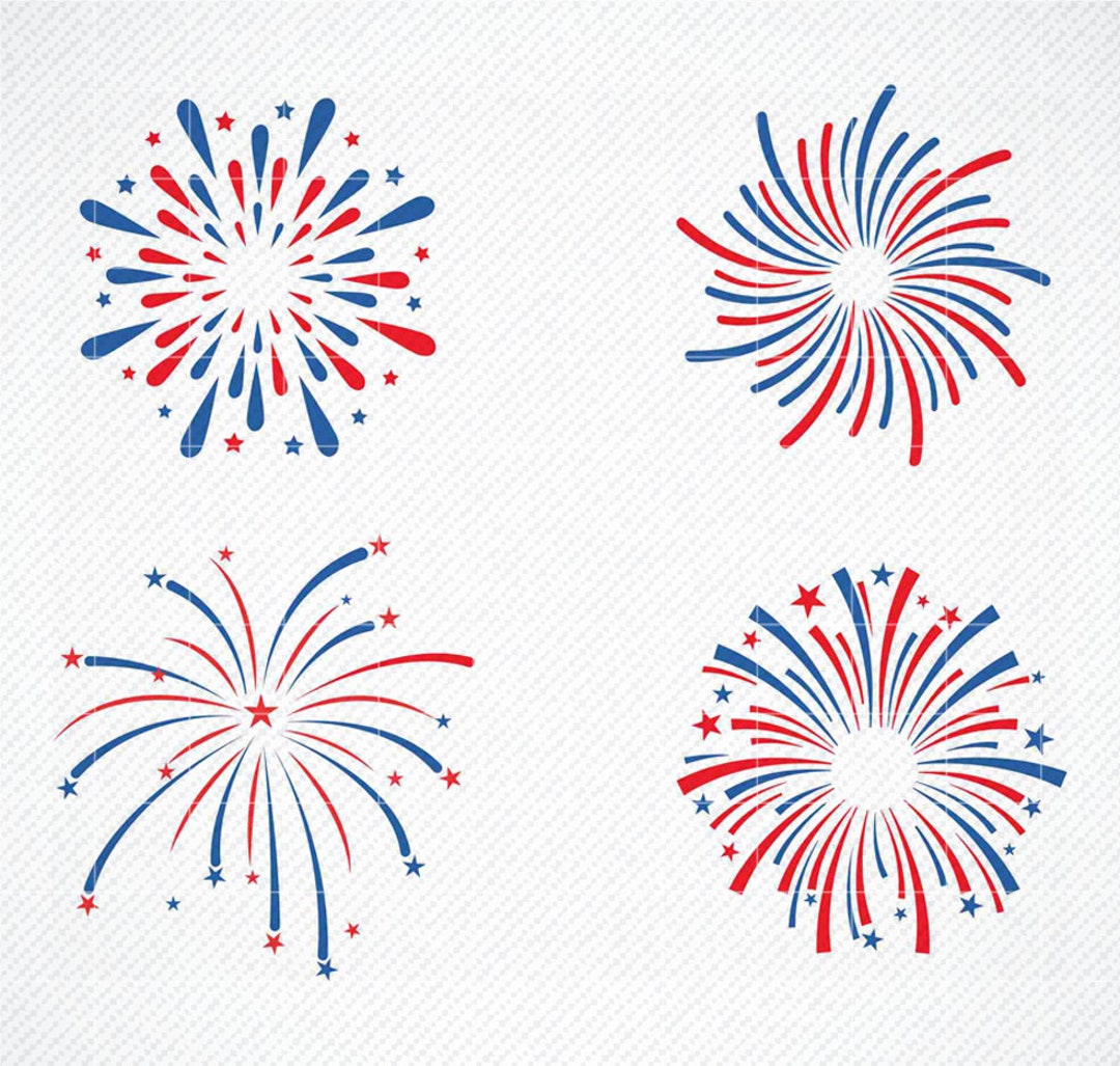4th of July Fireworks SVG and PNG Clip Art for Die Cut Machines Like ...