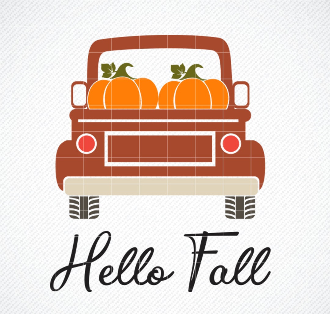 Hello Fall Vintage Truck SVG, Hello Fall Svg, Fall Truck SVG, Fall ...
