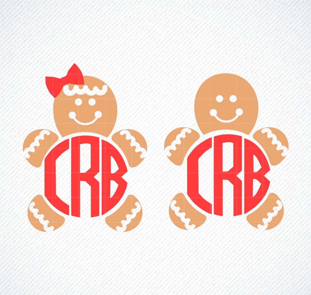 Gingerbread Monogram Frame SVG, DXF, EPS, Png, Cricut Files ...