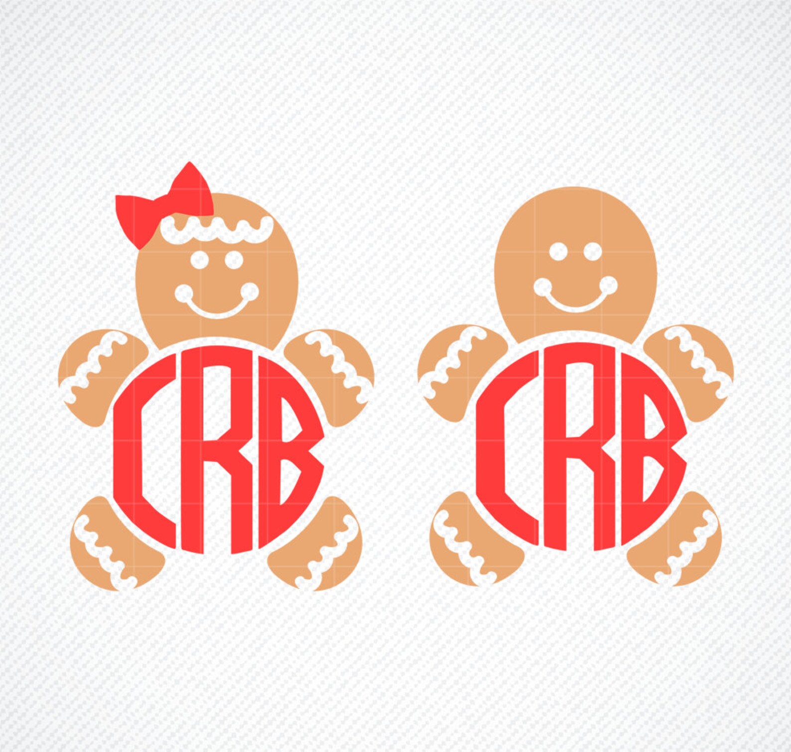 Gingerbread Monogram Frame SVG DXF EPS Png Cricut Files - Etsy