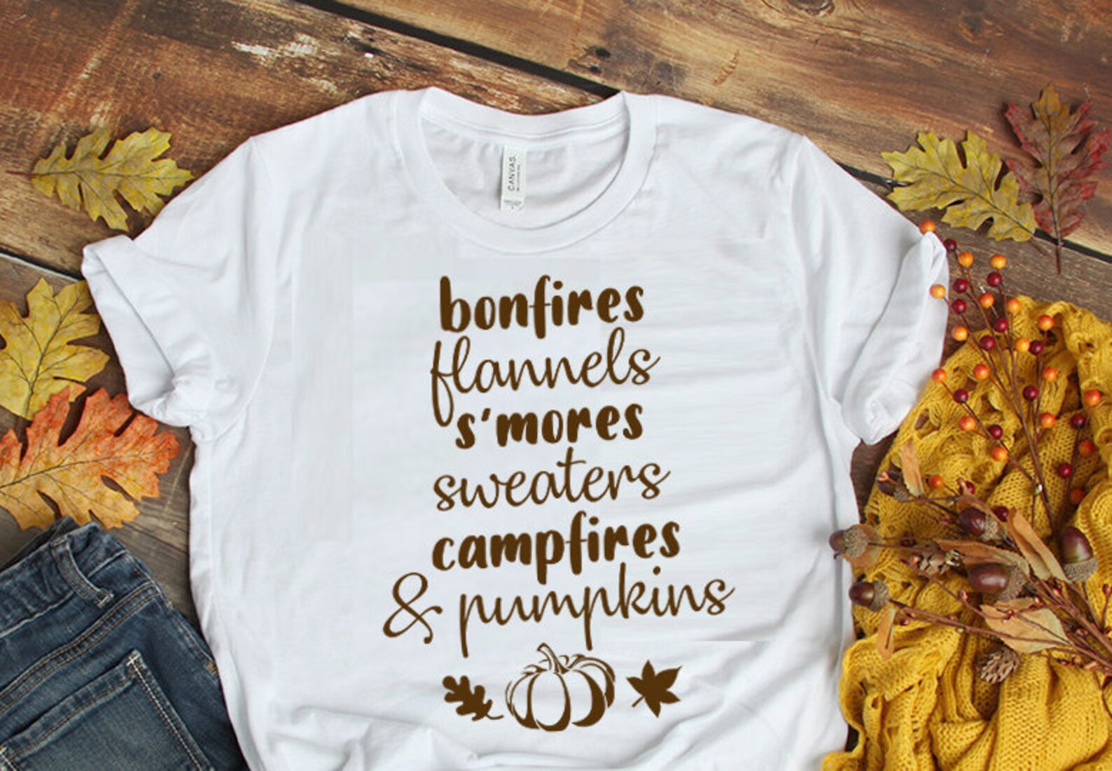 Bonfires Flannels S'mores Sweaters Campfires and Pumpkins | Etsy
