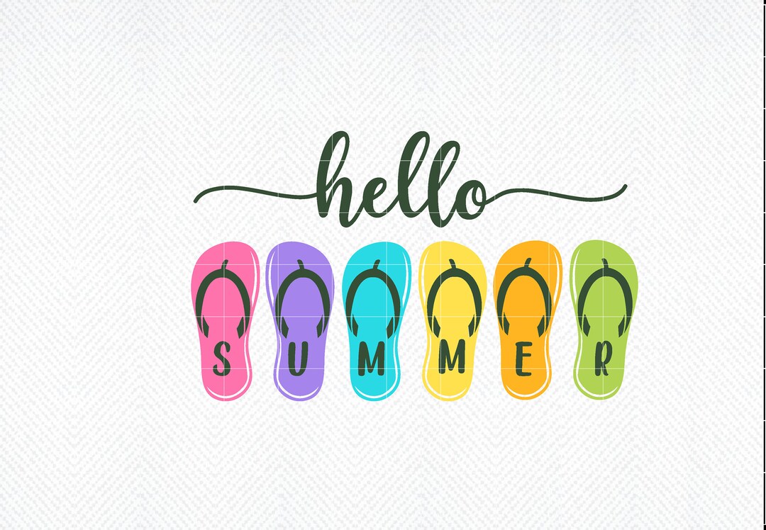 Hello Summer Flipflops SVG, Summer Quote Svg, Summer Sandals Svg, Flip ...