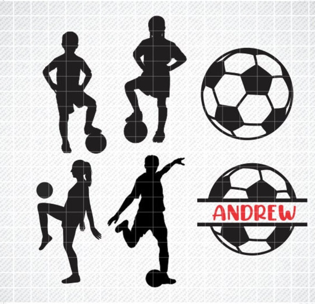 Soccer SVG, DXF, PNG, Football Clipart, Soccer Player Silhouettes ...