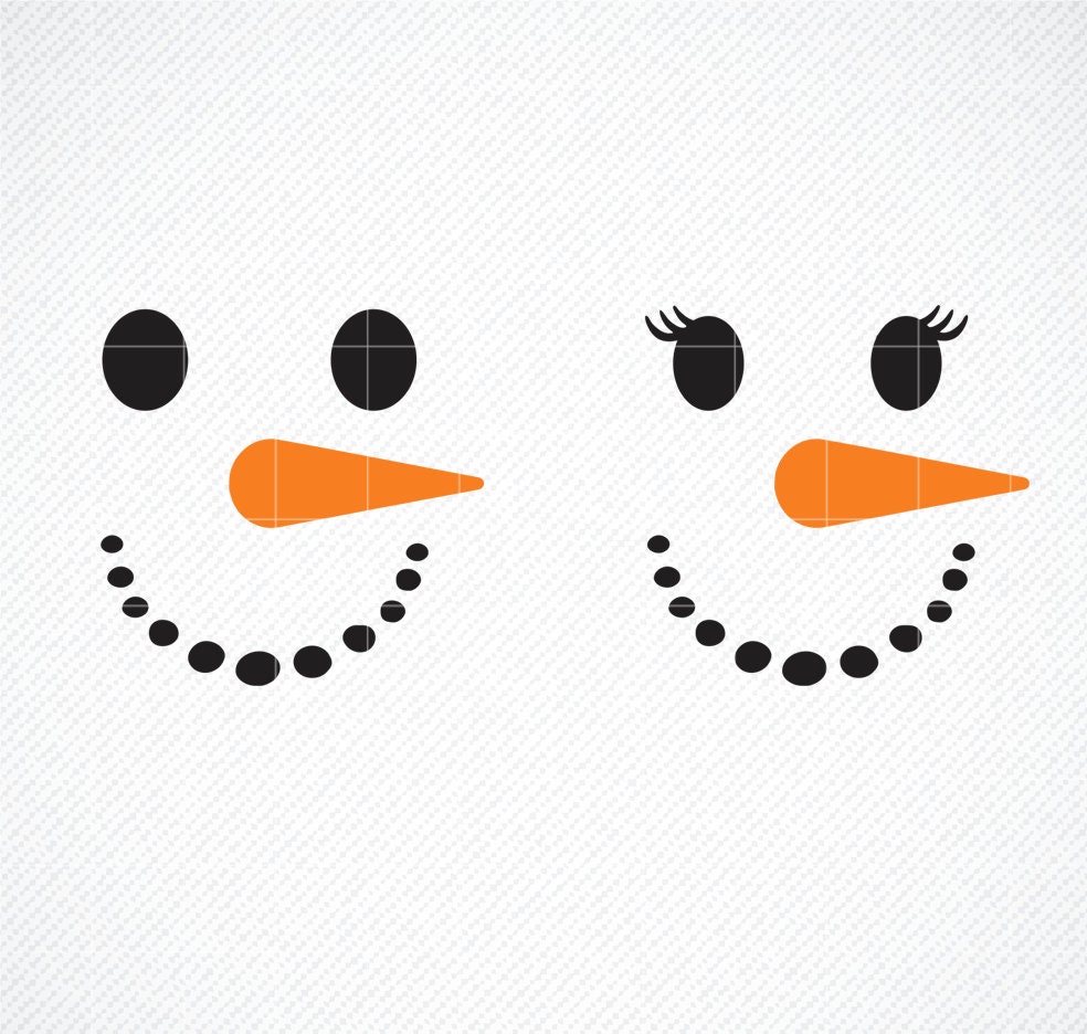 Snowman girls face svg Winter christmas SVG Christmas | Etsy