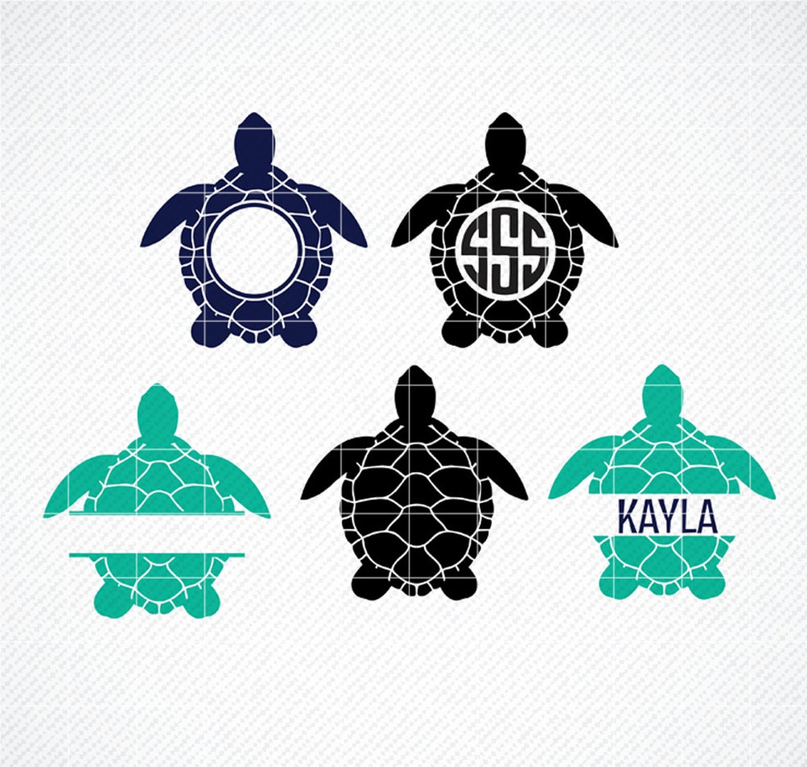 Sea Turtle Monogram Frame SVG Turtle Monogram Svg Beach | Etsy
