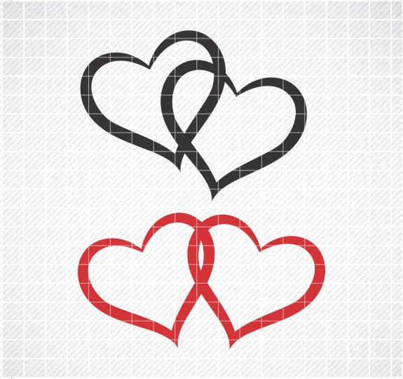 LOVE SVG Linked Hearts SVG 2 Hearts Svg Love Hearts Svg | Etsy UK