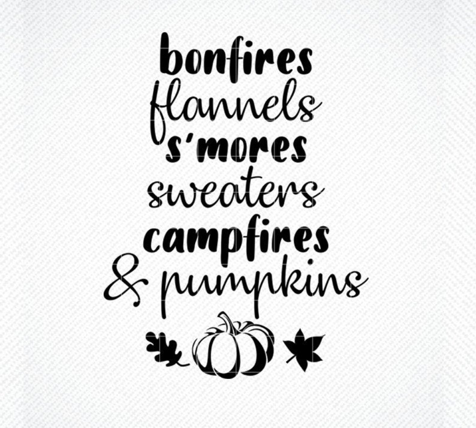 Bonfires Flannels S'mores Sweaters Campfires and Pumpkins | Etsy
