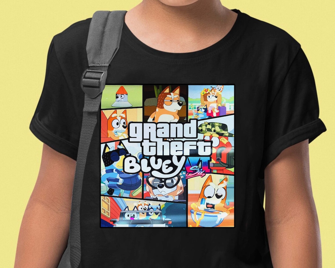 Grand Theft Bluey Shirt, Bluey Family Matching Shirt, Bluey Birthday ...