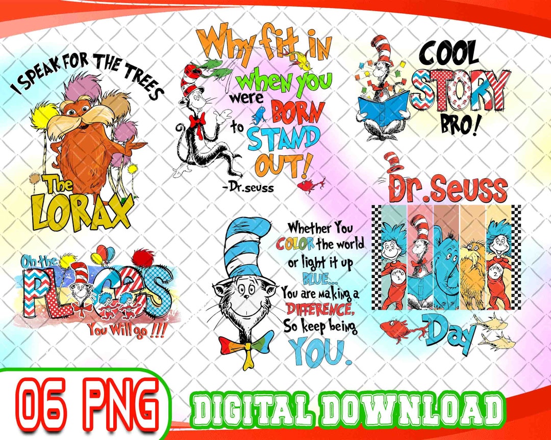 Dr. Seuss Bundle PNG Files for Sublimation, Dr. Seuss Day Png, Read ...