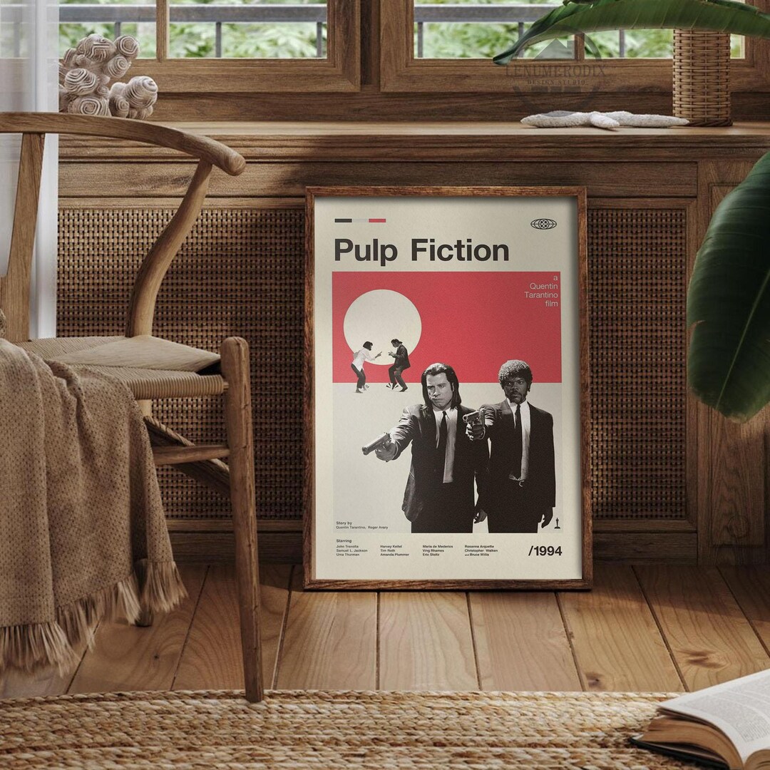 Midcentury Modern Pulp Fiction Poster Retro Movie Room Decor - Etsy