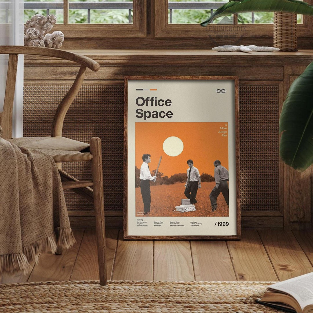 Midcentury Modern Office Space Poster Retro Movie Room Decor - Etsy