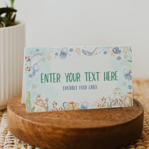 Under the Sea Food Labels Template, Editable Food Tents, Sea Party Food ...