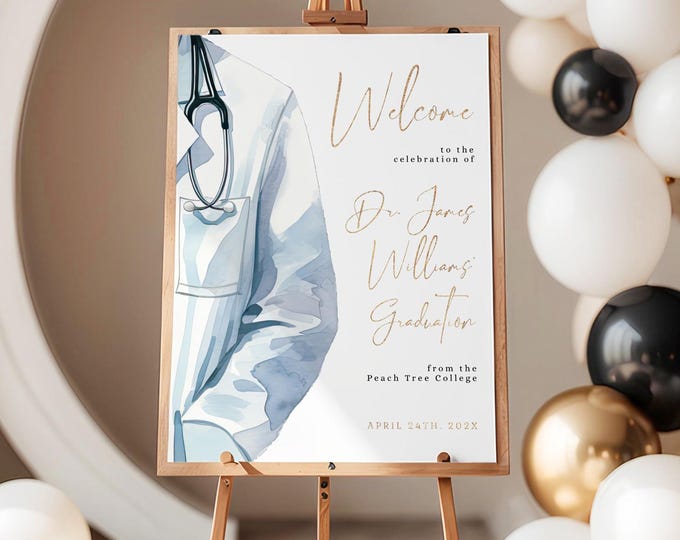 Modern Medical College Graduation Welcome Sign Template, Medical ...