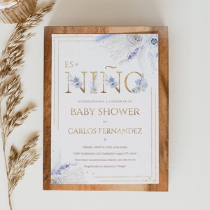 Invitación Para Baby Shower De Niño, Es Nino Invitation Spanish Baby ...