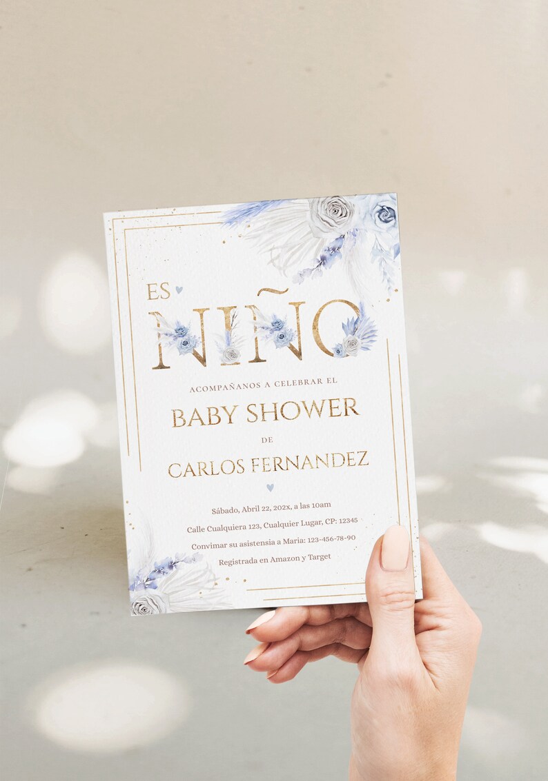 Invitación Para Baby Shower De Niño, Es Nino Invitation Spanish Baby ...