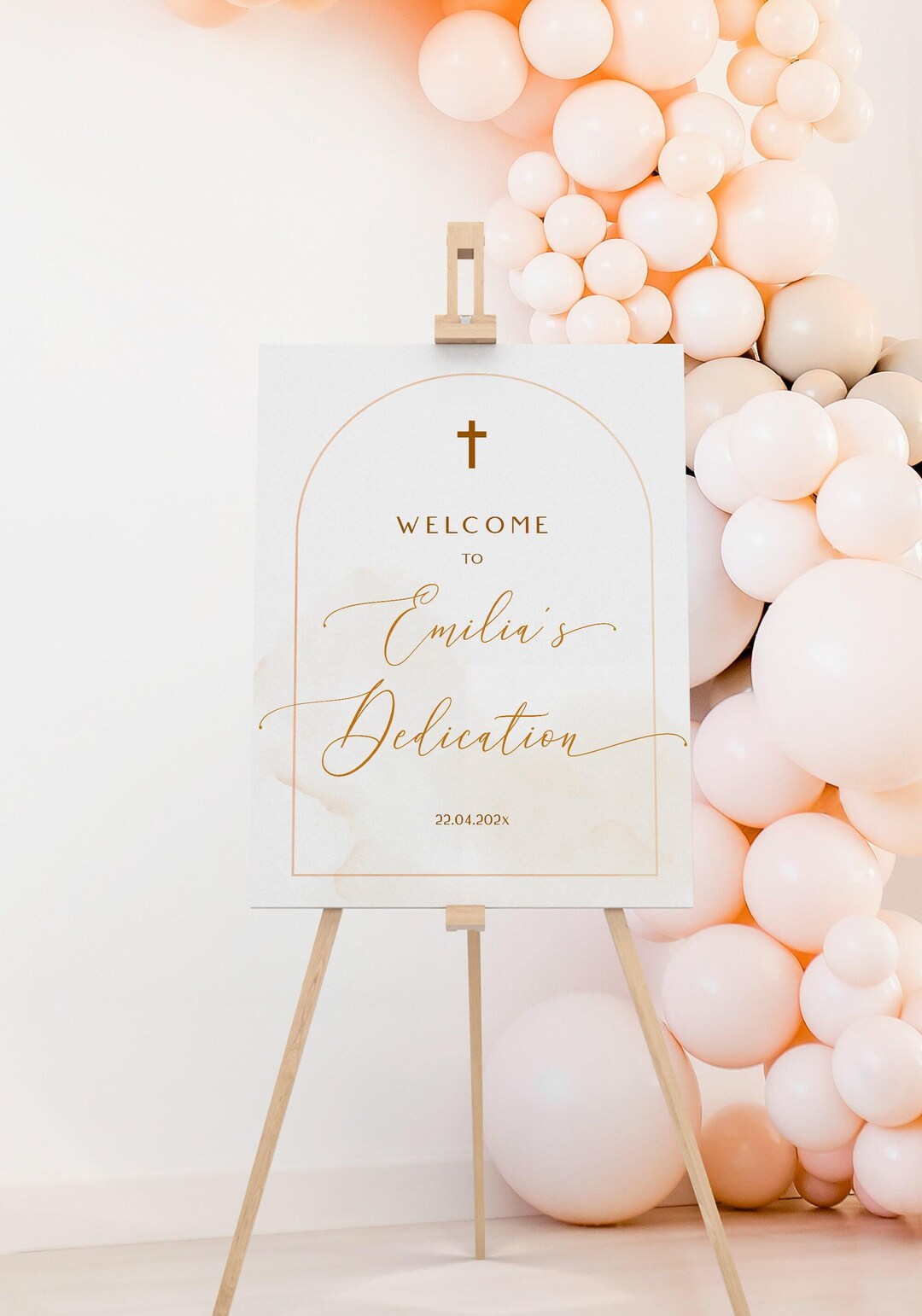 Boho Dedication Welcome Poster Printable, Modern Arch Dedication ...
