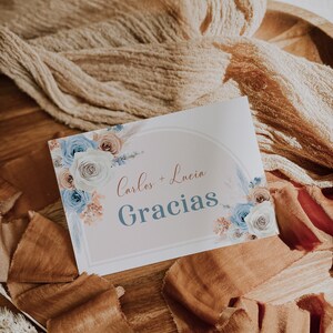 Spanish Thank You Card Template, Tarjeta De Agradecimiento, Boho Thank ...