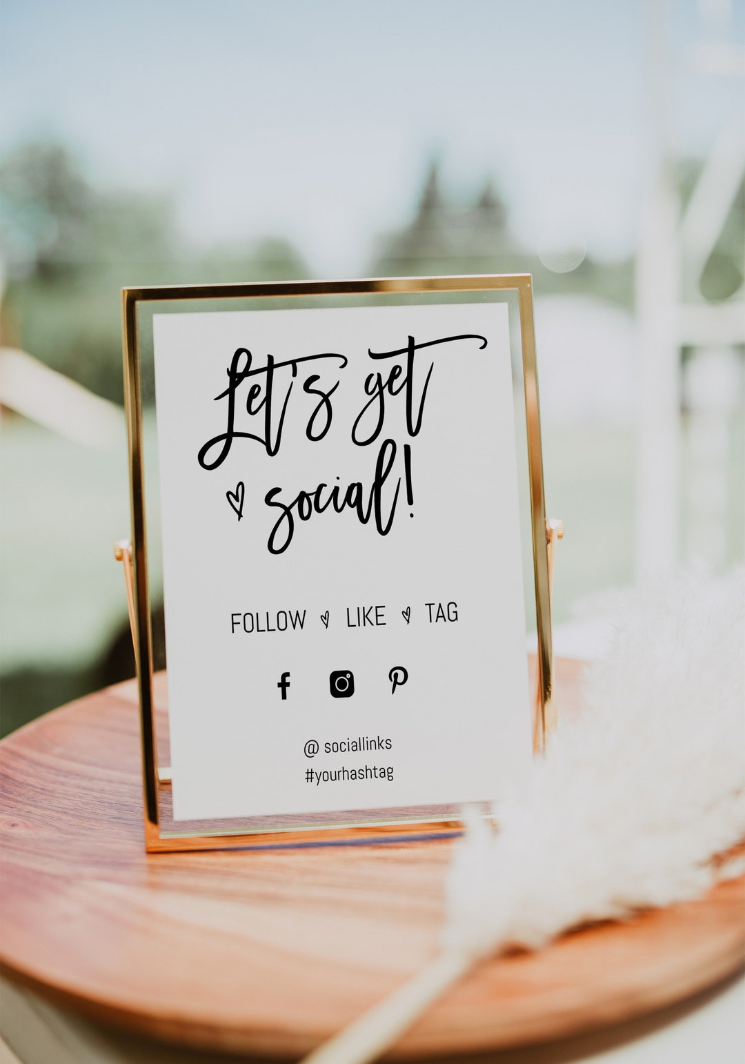 Let's Get Social Sign, Social Media Sign Template, Connect With Us ...