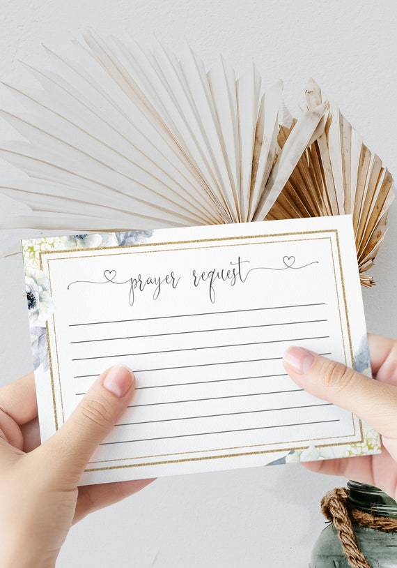 Prayer Request Cards Printable Prayer Note Card Template - Etsy