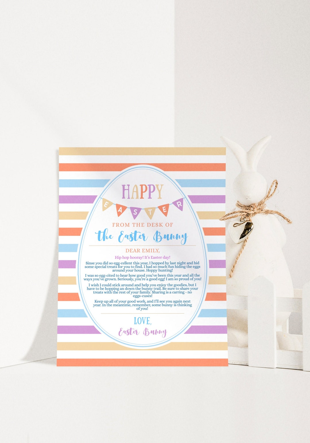 Editable Easter Bunny Letter to Kids, Printable Official Letter From ...
