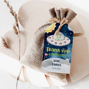 Alien Birthday Party Thank You Tags Printable, Ufo Party Gift Tags Card ...